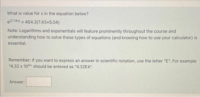 Solved What is value for x in the equation below? | Chegg.com