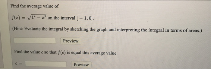 Solved Find the average value of f(x) = V12 - zon the | Chegg.com