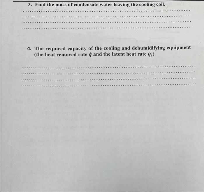 Solved A space to be air conditioned has a sensible heat | Chegg.com
