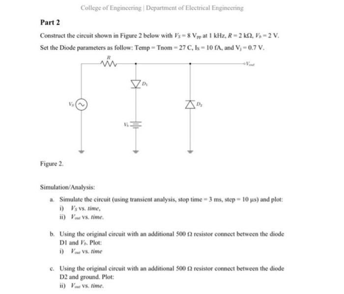 Solved College of Engineering Department of Electrical | Chegg.com