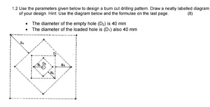 1.2 Use the parameters given below to design a burn | Chegg.com