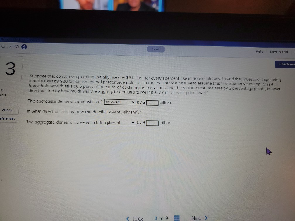 Solved Ch. 7 HW GO Saved Help Save & Exit Check my 3 Suppose | Chegg.com