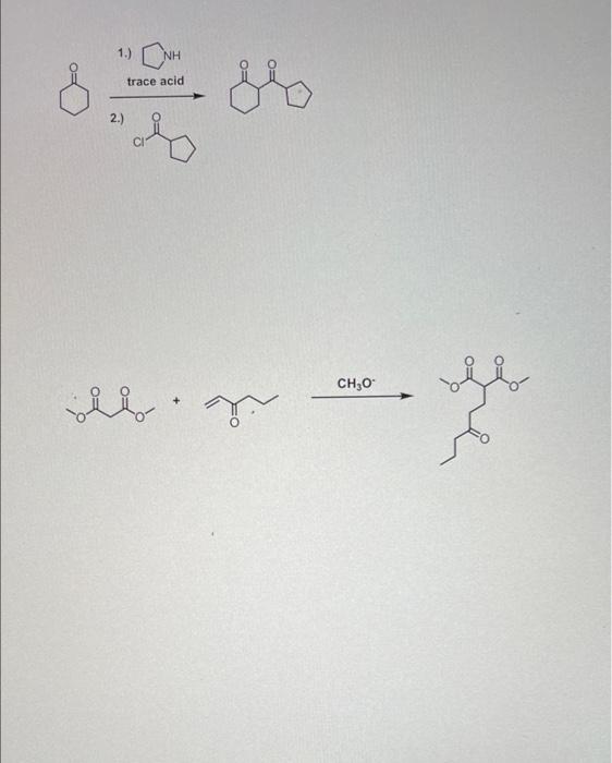 Solved 1.) NH trace acid 2.) CH30 + | Chegg.com