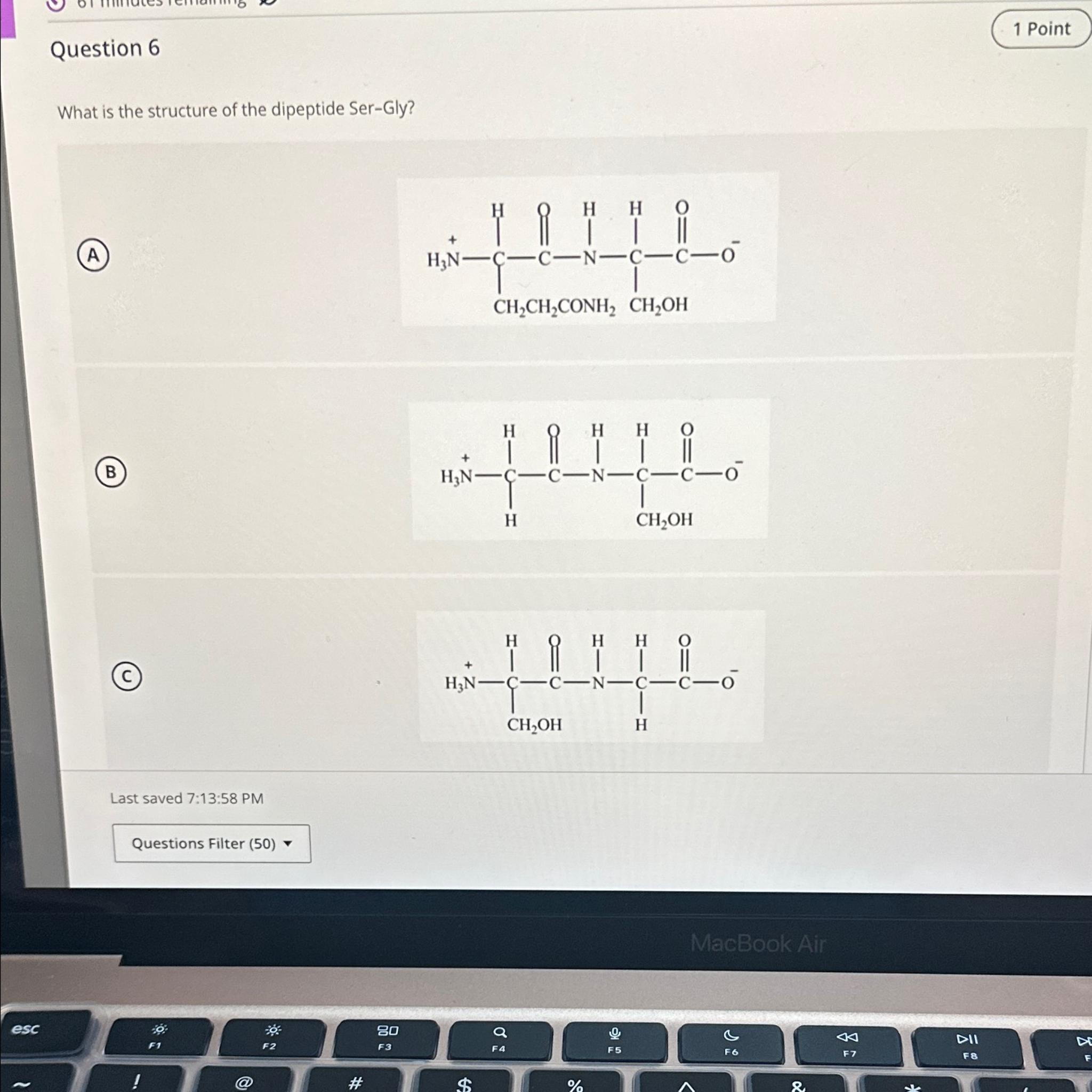 Solved Question 6What is the structure of the dipeptide | Chegg.com
