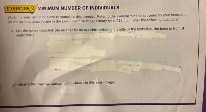 EXERCISE 2. MINIMUM NUMBER OF INDIVIDUALS Work in a | Chegg.com
