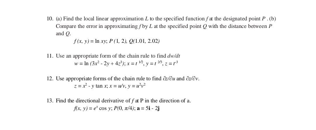 Solved A find The Local Linear Approximation L to The