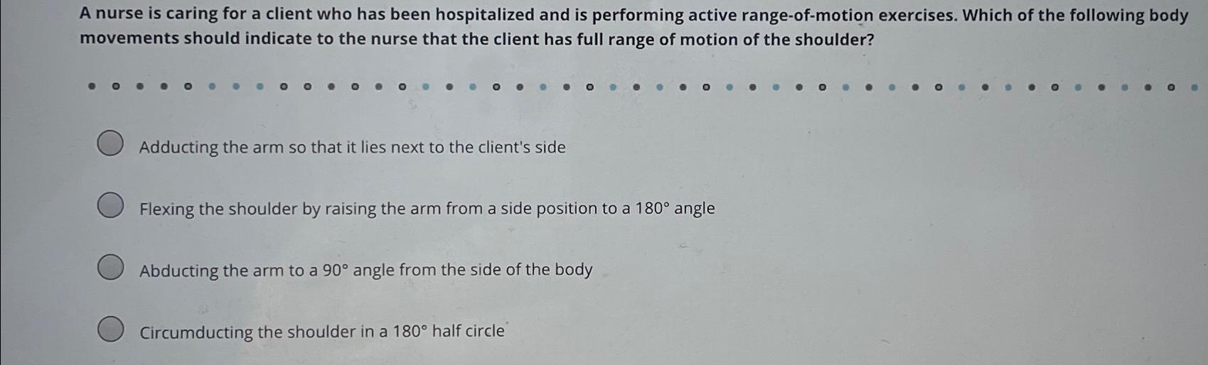 Solved A nurse is caring for a client who has been | Chegg.com