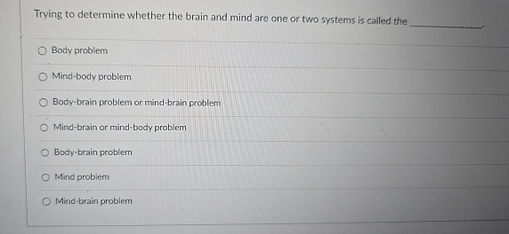 Solved Trying to determine whether the brain and mind are | Chegg.com