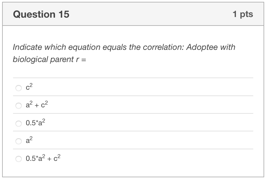 Solved Question 15Indicate which equation equals the | Chegg.com