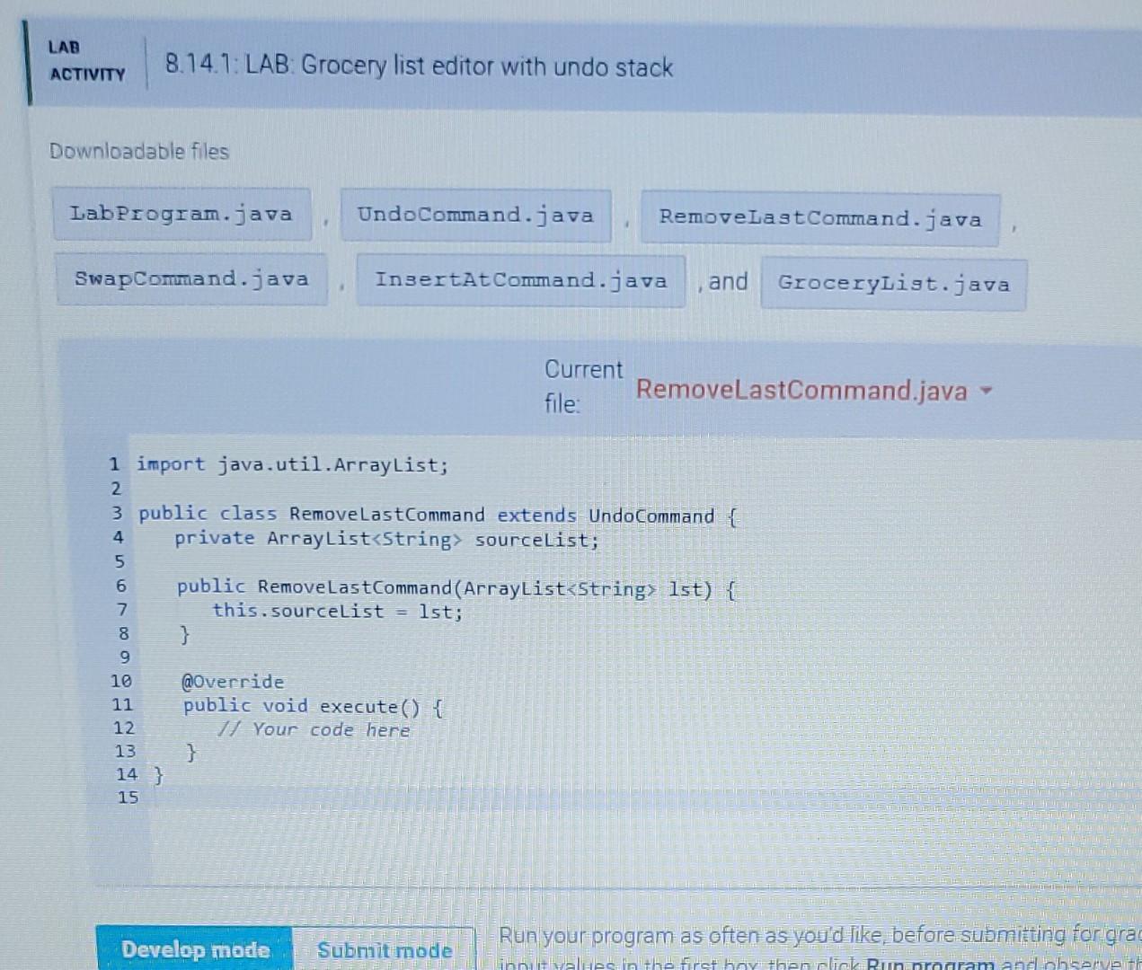 Solved Step 1: Inspect the UndoCommand abstract base class | Chegg.com