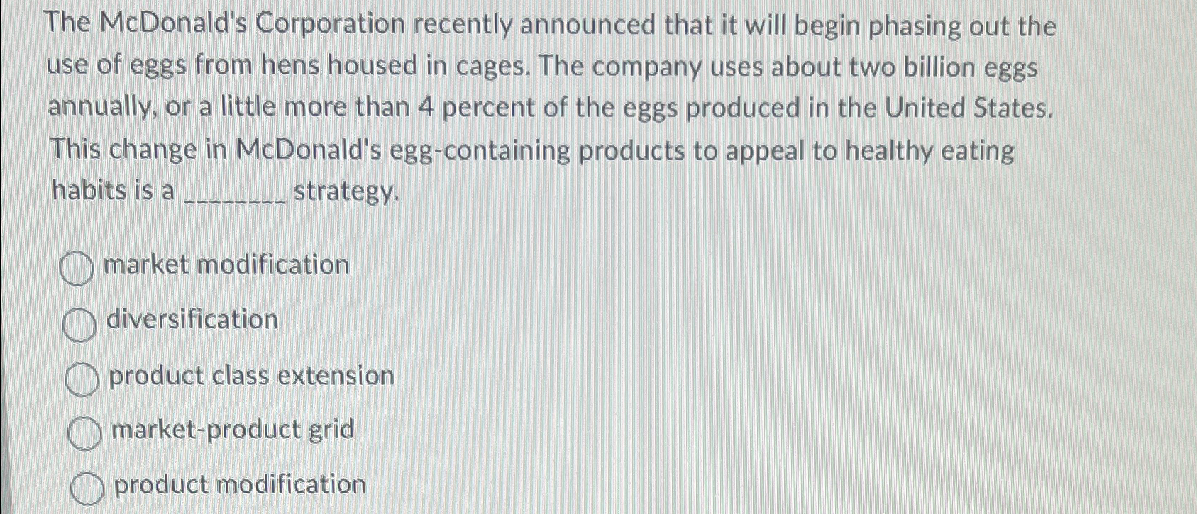 Solved The McDonald's Corporation recently announced that it | Chegg.com