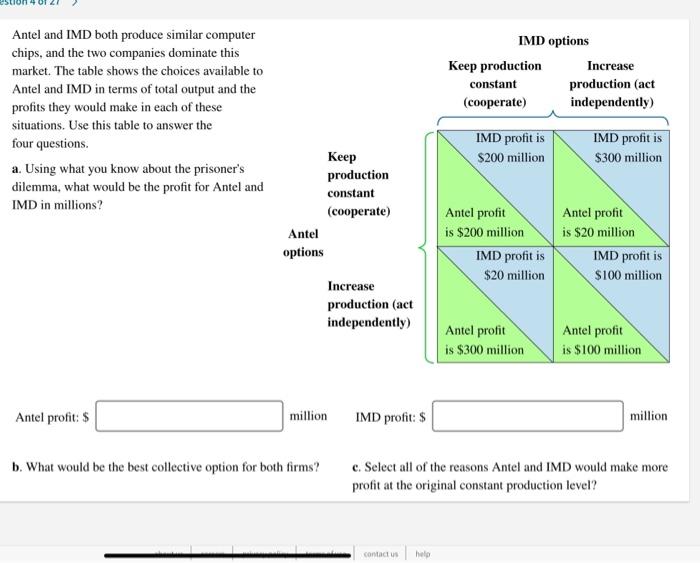 Solved IMD options Keep production Increase constant | Chegg.com