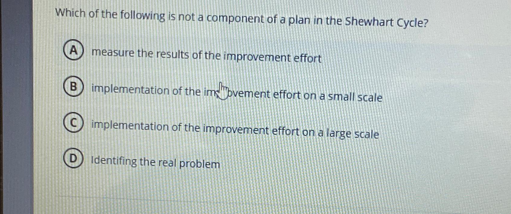 Solved Which of the following is not a component of a plan | Chegg.com
