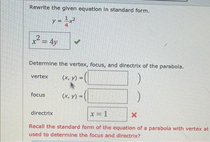 Solved Determine whether the given equation represents a | Chegg.com