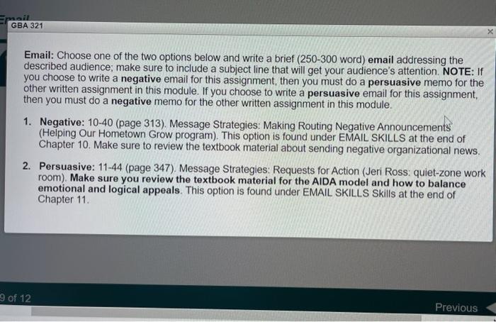 you choose to write a negative email for this | Chegg.com