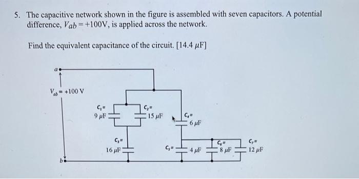 Solved The capacitive network shown in the figure is | Chegg.com