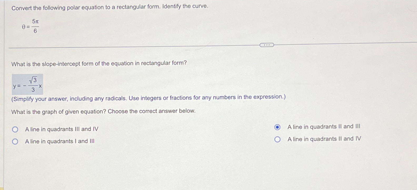Solved Convert the following polar equation to a rectangular | Chegg.com