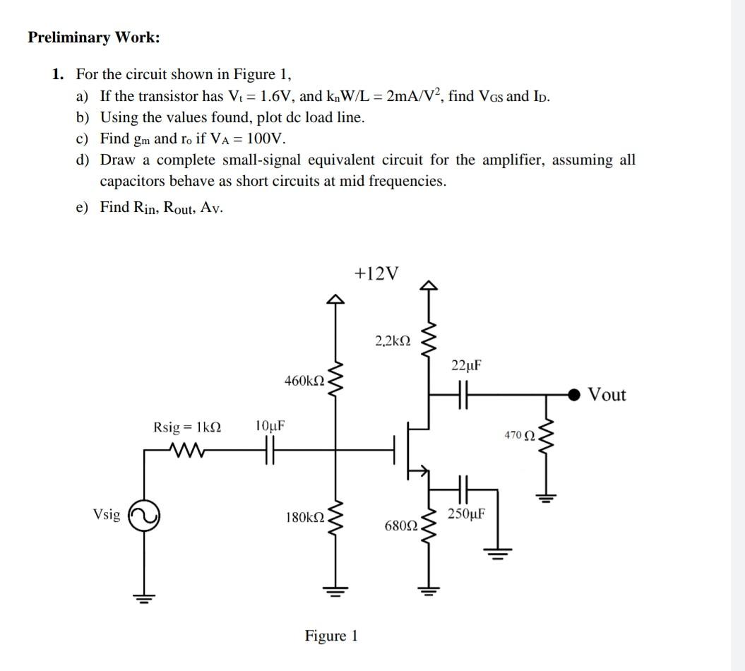 Solved Preliminary Work: 1. For the circuit shown in Figure | Chegg.com