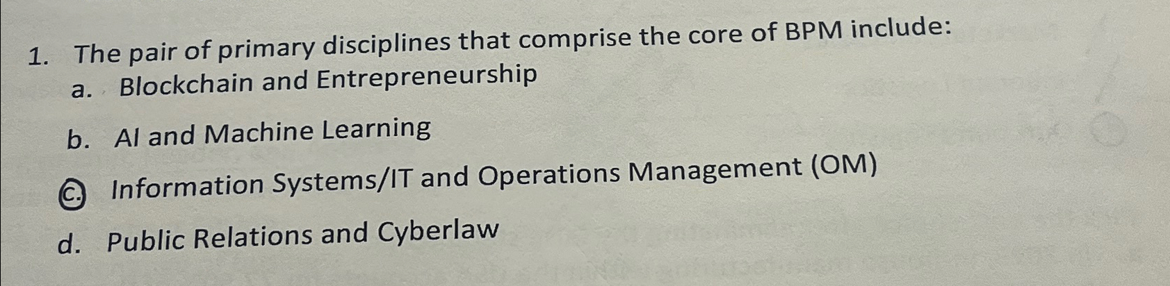 Solved The pair of primary disciplines that comprise the | Chegg.com