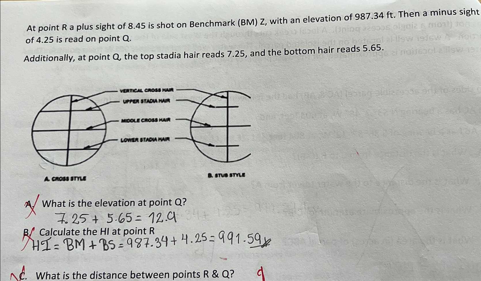 Solved At point R ﻿a plus sight of 8.45 ﻿is shot on | Chegg.com