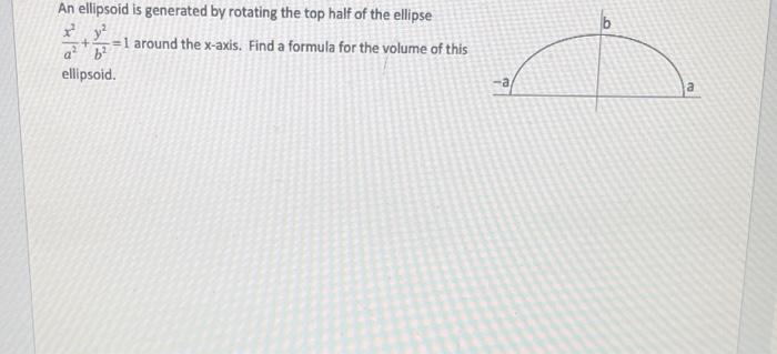 Solved An ellipsoid is generated by rotating the top half of | Chegg.com