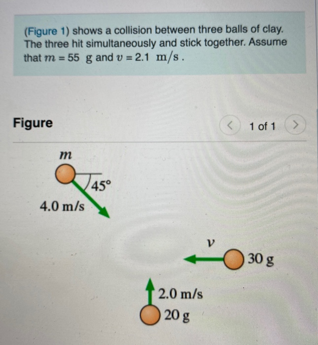 Solved (Figure 1) shows a collision between three balls of | Chegg.com