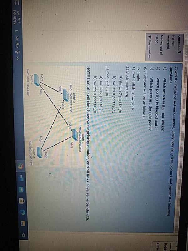 Solved Question 3 Not yet answered Finist Marked out of | Chegg.com