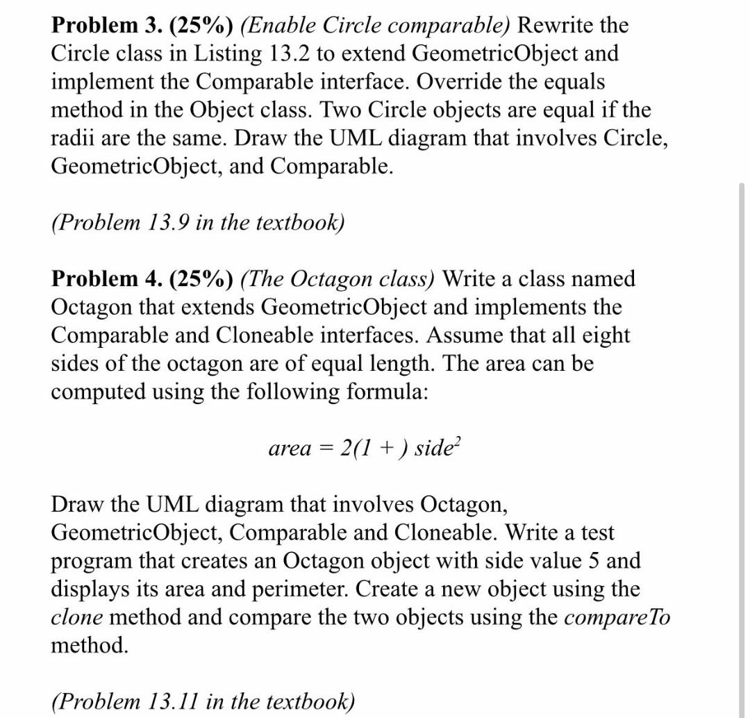 Solved Problem 3. (25%) (Enable Circle comparable) Rewrite | Chegg.com