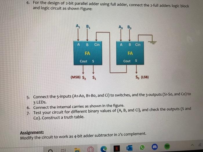 Solved Experiment No. 4 Combinational Logic Circuit: Design | Chegg.com