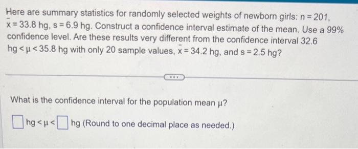 Solved Here are summary statistics for randomly selected | Chegg.com