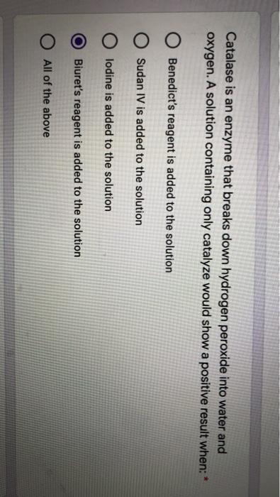 Solved Catalase is an enzyme that breaks down hydrogen | Chegg.com