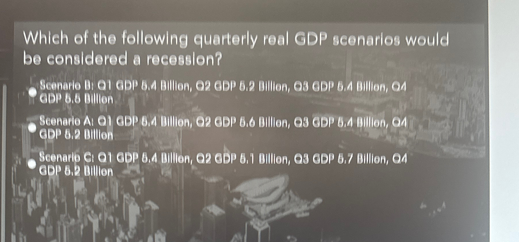 Solved Which of the following quarterly real GDP scenarios | Chegg.com