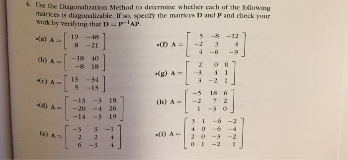Solved t. Use the Diagonalization Method to determine | Chegg.com