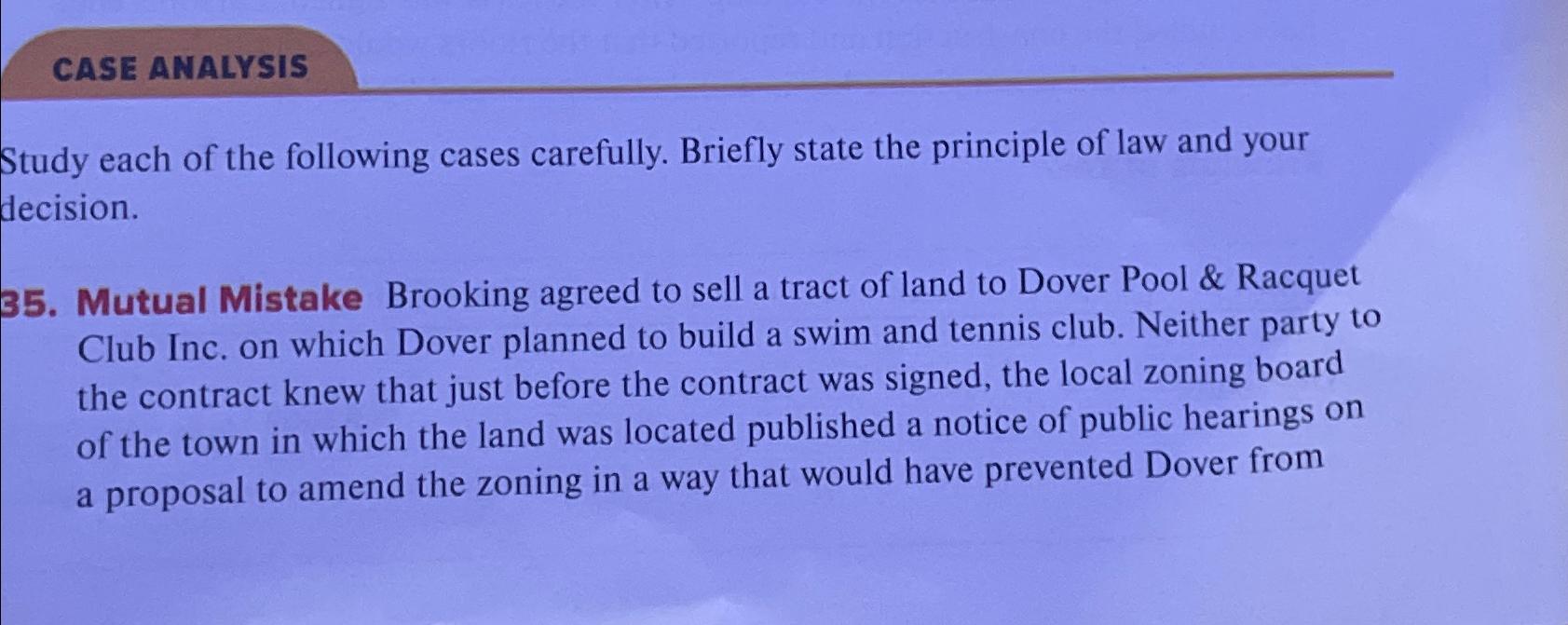 Solved CASE ANALYSISStudy each of the following cases | Chegg.com