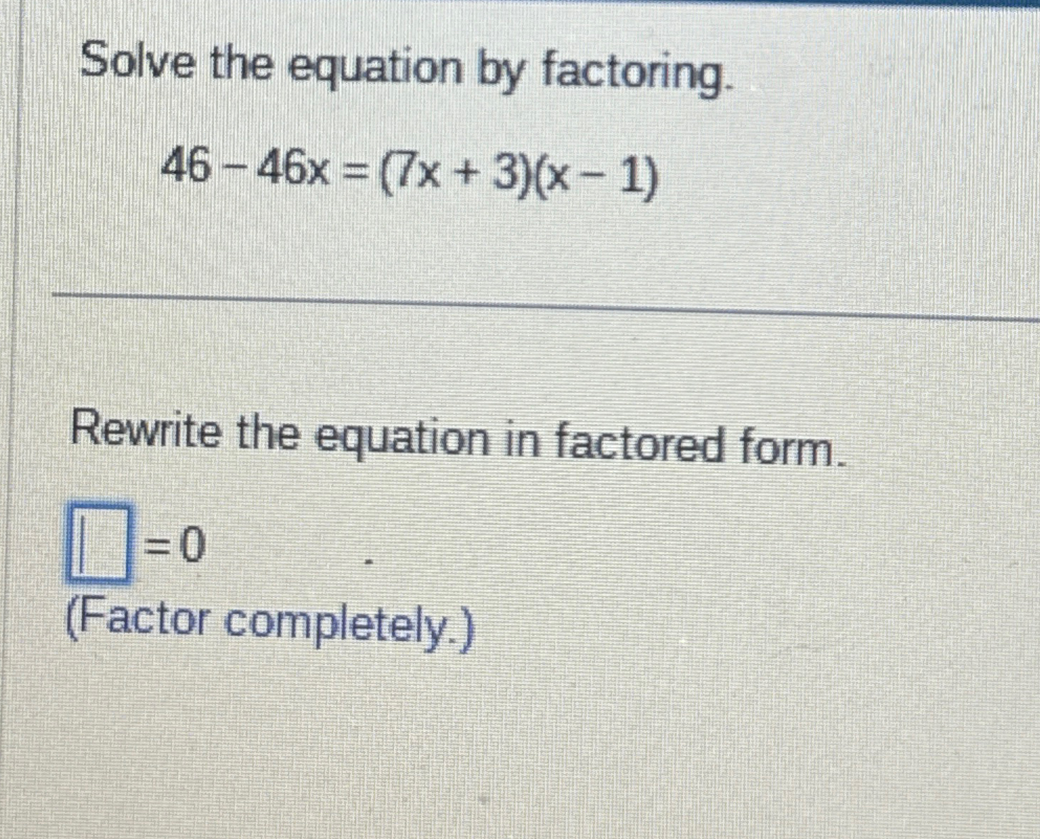 Solved Solve the equation by | Chegg.com