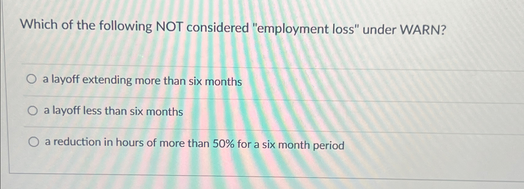 Solved Which of the following NOT considered "employment | Chegg.com