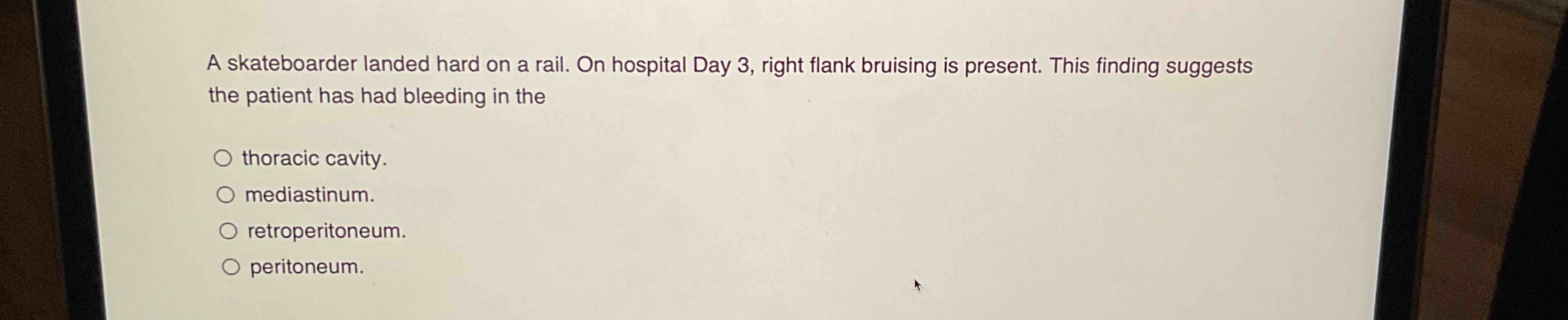 Solved A skateboarder landed hard on a rail. On hospital Day | Chegg.com