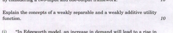 Solved Explain the concepts of a weakly separable and a | Chegg.com