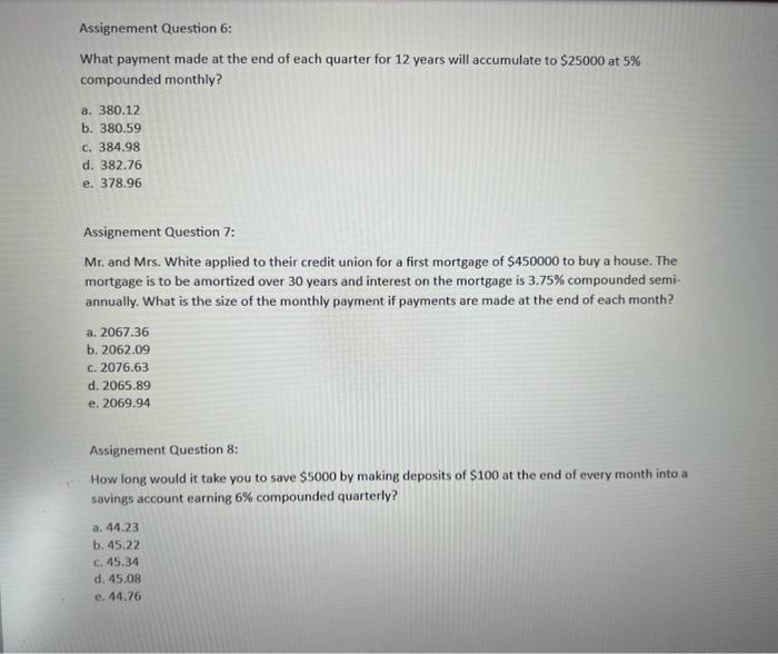 Solved Assignment Question 1: To attend school, Sam deposits | Chegg.com