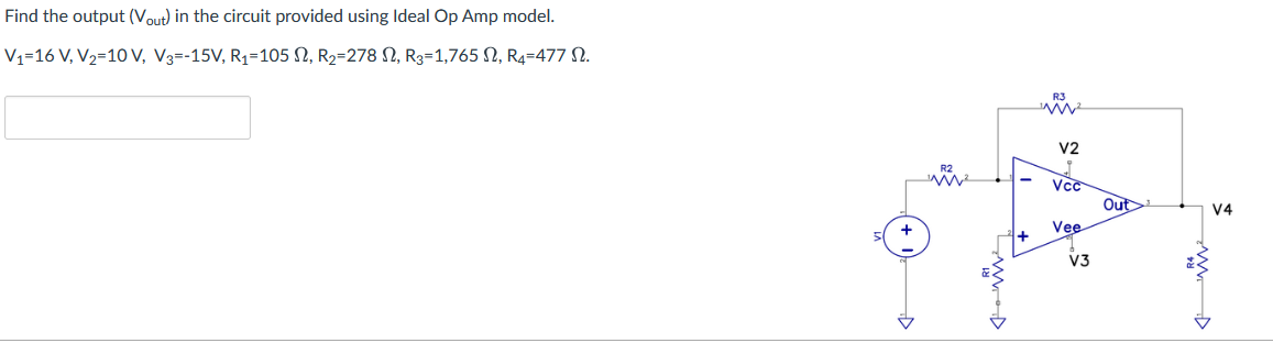 Solved Find the output (Vout ) in ﻿the circuit provided | Chegg.com
