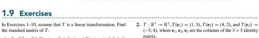 Solved 1.9 ﻿ExercisesIn Exercises 1-10, ﻿assume that T ﻿is a | Chegg.com
