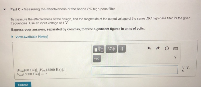 Solved Learning Goal: To analyze and design a passive, | Chegg.com