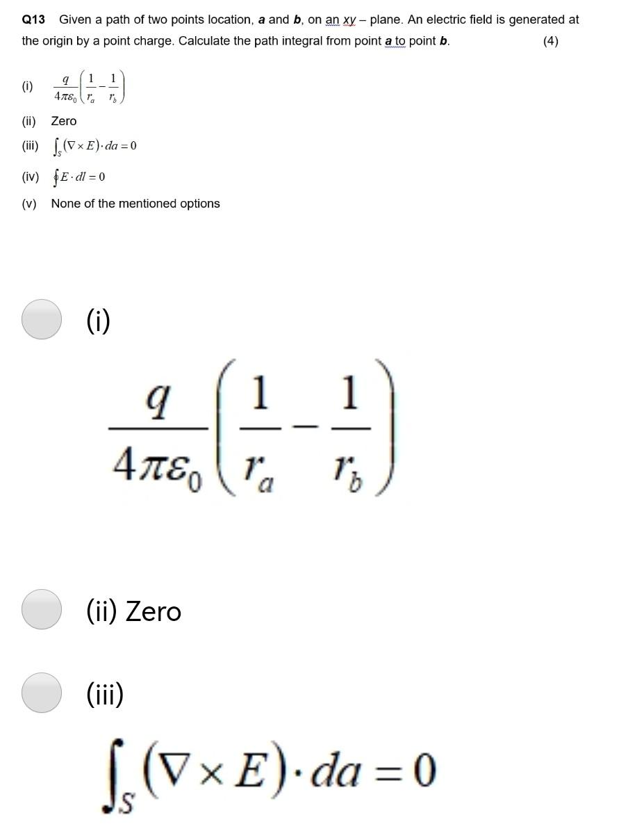 Solved Q13 Given a path of two points location, a and b, on | Chegg.com