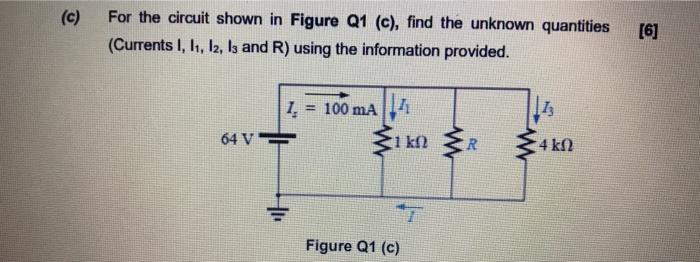 Solved (c) For the circuit shown in Figure Q1 (c), find the | Chegg.com