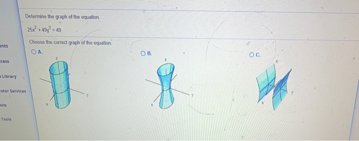 Solved Determine the graph of the equation 25x2 +49 = 49 | Chegg.com
