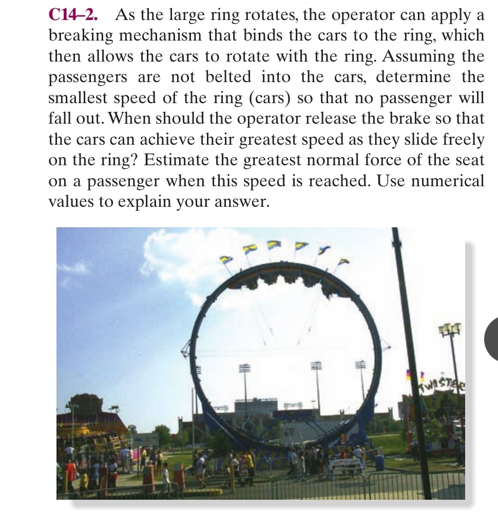 Solved C14-2. ﻿As the large ring rotates, the operator can | Chegg.com