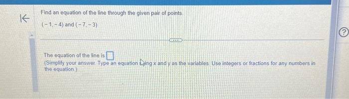 Find an equation of the line through the given pair | Chegg.com