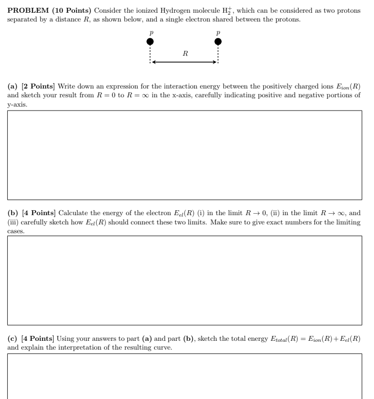 Solved PROBLEM (10 ﻿Points) ﻿Consider the ionized Hydrogen | Chegg.com