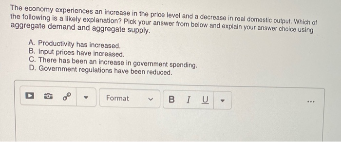Solved The economy experiences an increase in the price | Chegg.com