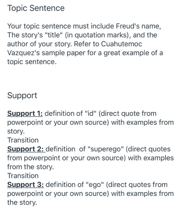Solved Topic Sentence Your topic sentence must include | Chegg.com